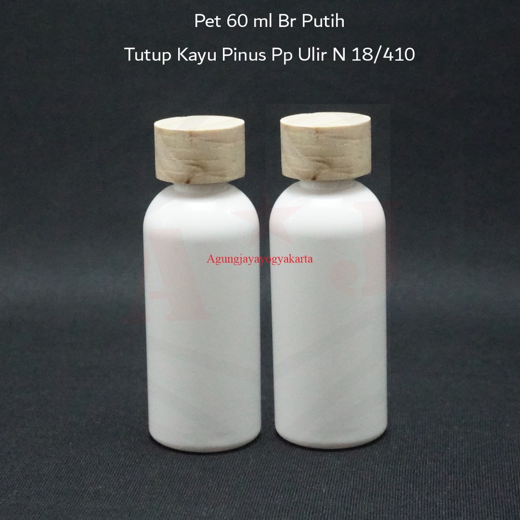 Jual Botol 60 ml Putih Tutup Kayu Pinus Ulir N 18 | Shopee Indonesia