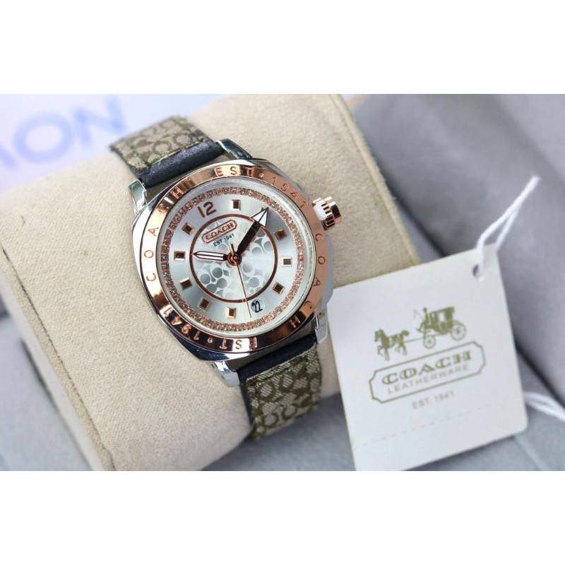 Jual JAM TANGAN WANITA NEW COACH RANTAI UKURAN 3CM | Shopee Indonesia