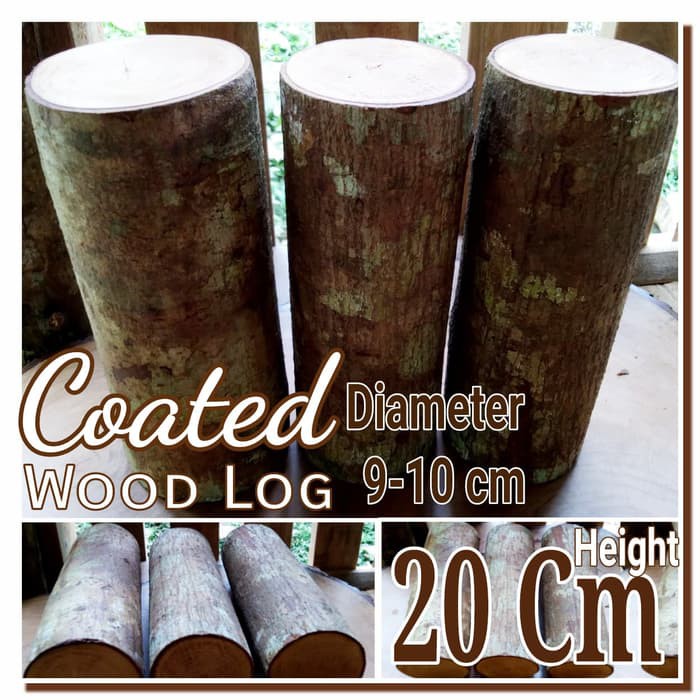 Jual Coated wood log 20 cm diameter 9-10 cm potongan kayu dekorasi ...
