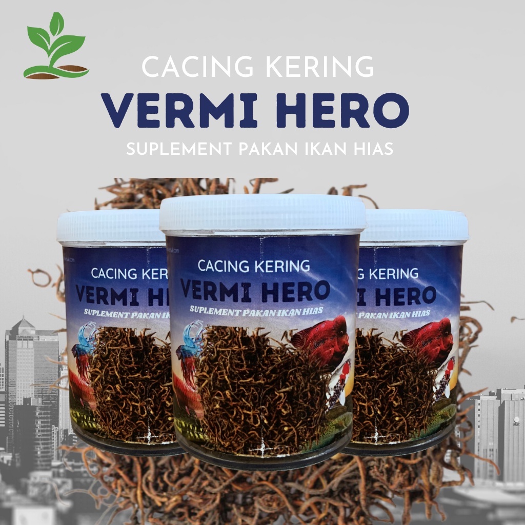 Jual Makanan Pakan Ikan Hias - Cacing Kering - Vermi Hero Ikan Hias ...
