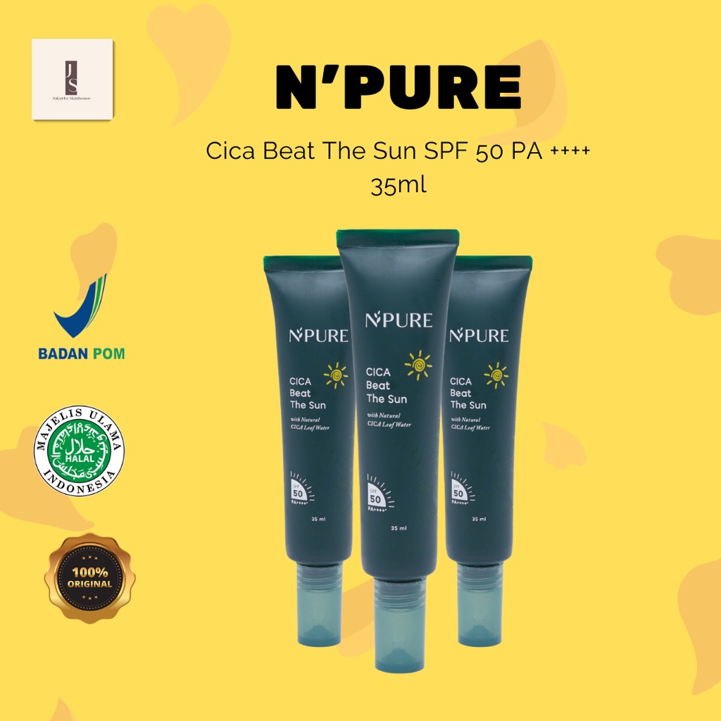 Jual N'PURE Cica Beat The Sun SPF 50 PA ++++ 35ml (100% ORIGINAL & BPOM ...