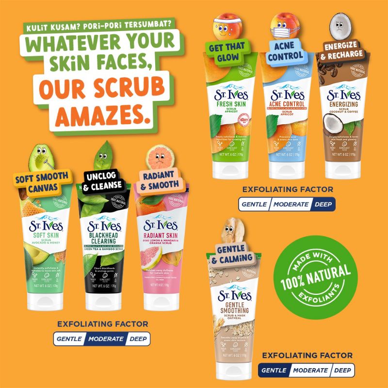 Jual St.ives face scrub 170ml all varian | Shopee Indonesia