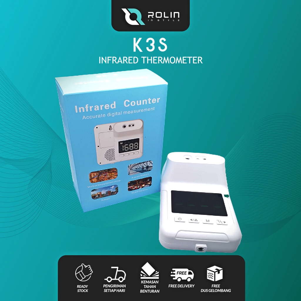 Jual K3S Termometer Infrared Dinding Wall Suhu Berdiri Jidat | Shopee ...