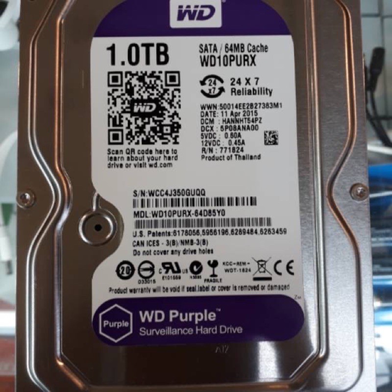 Jual Hdd wd purple 1tb khusus cctv colokan sata bergaransi 1 tahun ...