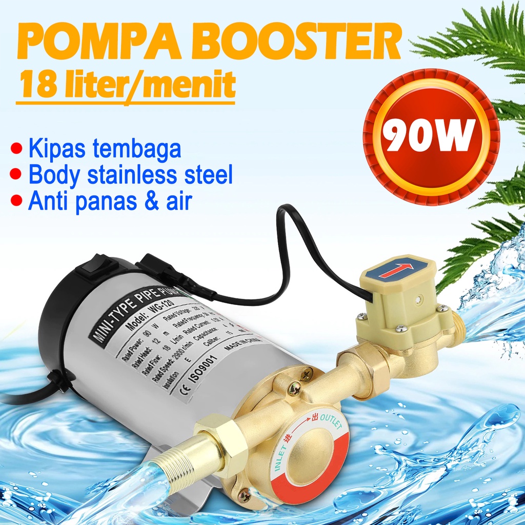 Jual Pompa Pendorong Kran Air Booster Pump 90 Watt Mesin Pompa air ...