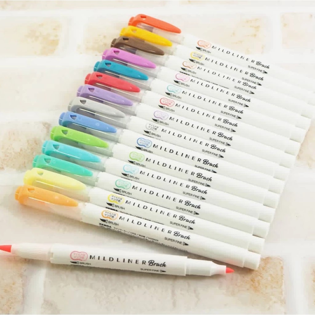 Jual ZEBRA Mildliner BRUSH Pen Marker (WFT8) - Double Ended Highlighte | Shopee Indonesia