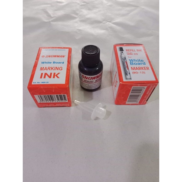 Jual TINTA REFILL SPIDOL SNOWMAN WHITE BOARD / PERMANENT MARKING INK ...