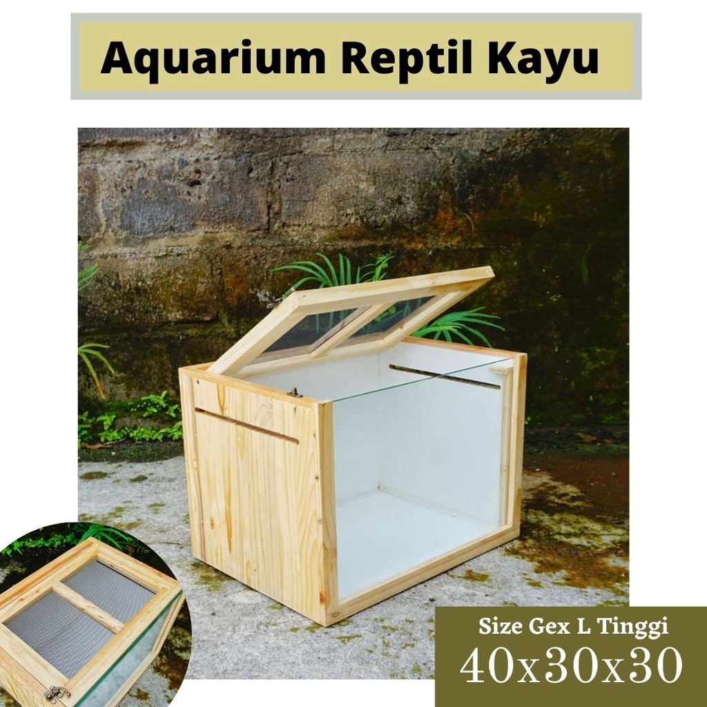 Jual Aquarium Reptil Size Gex L Tinggi | Akuarium Kayu | Terrarium Kayu | Shopee Indonesia