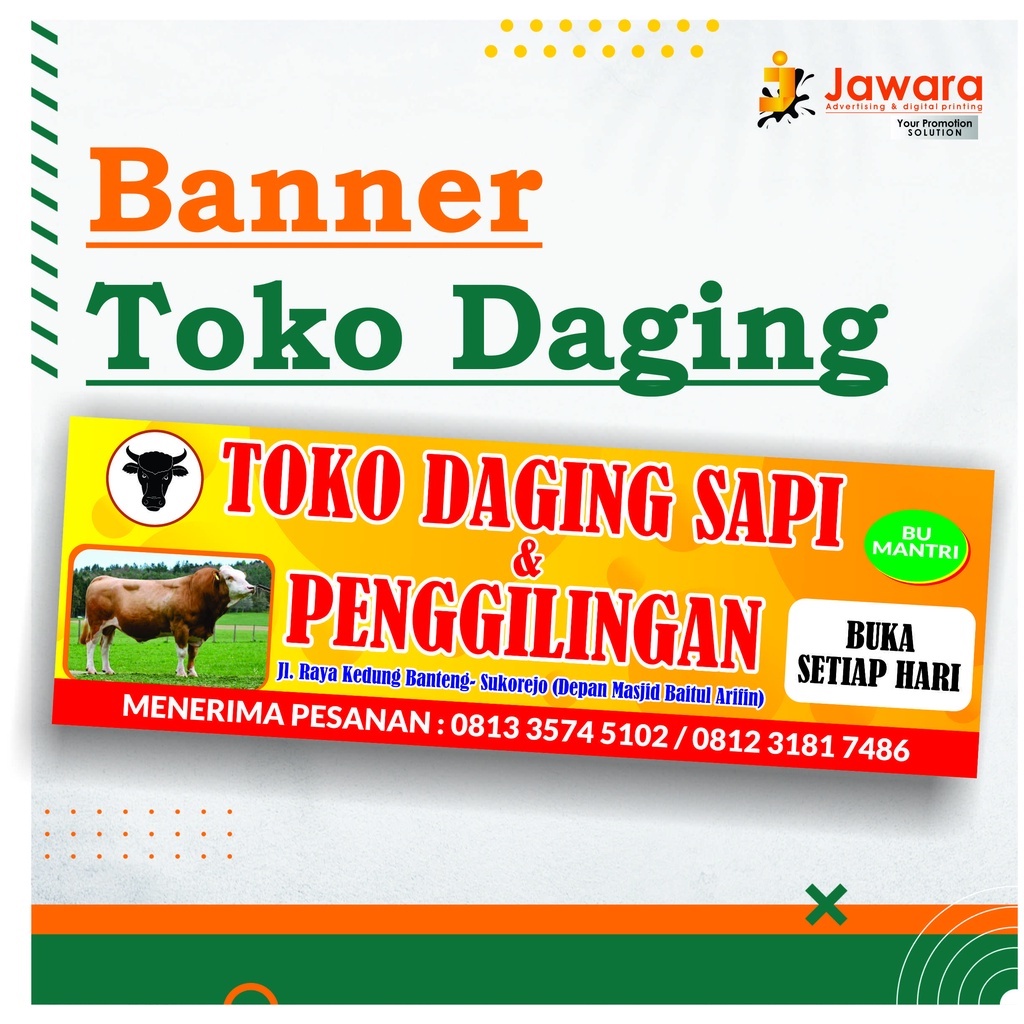Jual Spanduk Cetak Banner Toko Daging, Ponorogo, Magetan, Madiun ...
