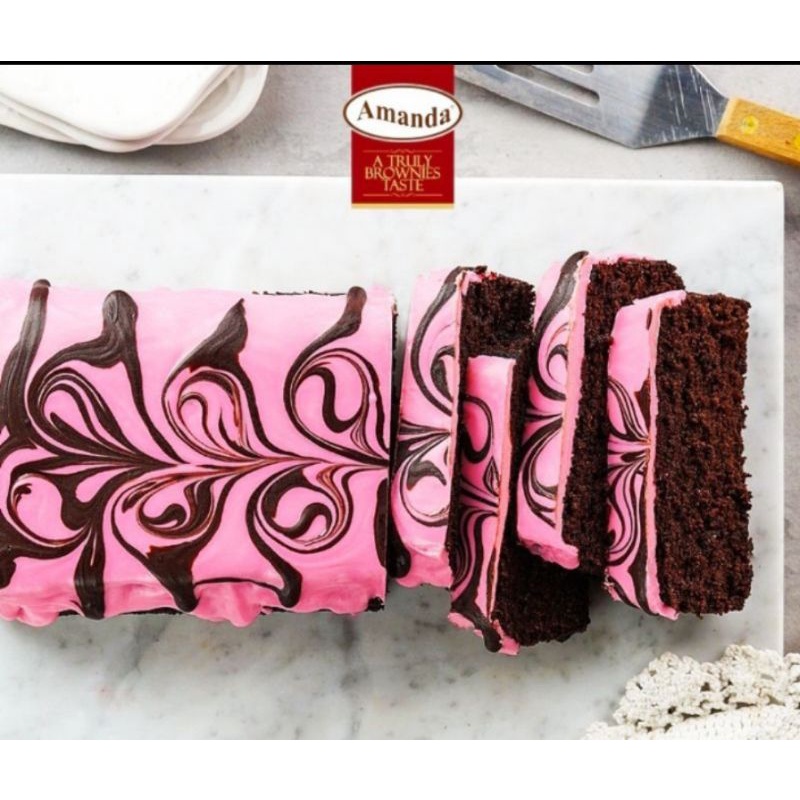 Jual bolu amanda brownies pink marble | Shopee Indonesia