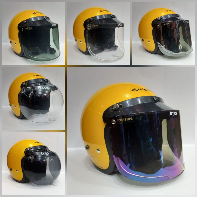 Jual HELM CARGLOSS CFM POLOS KUNING EXOTIC YELLOW METALIK SET KACA ...