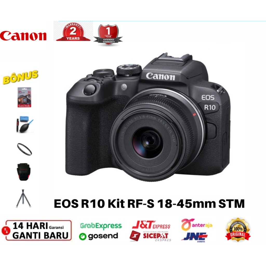 Jual Canon EOS R10 Kit RF-S 18-45mm STM | Shopee Indonesia