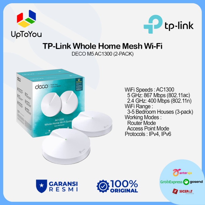 Jual TP-LINK DECO M5 AC1300 Whole Home Mesh Wi-Fi System (2 PACK) | Shopee Indonesia