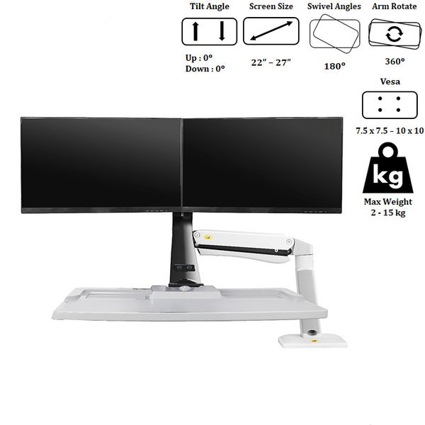 Jual Bracket Dual Monitor 22 - 27 inch Dual Monitor Desk Mount NB FC40 ...