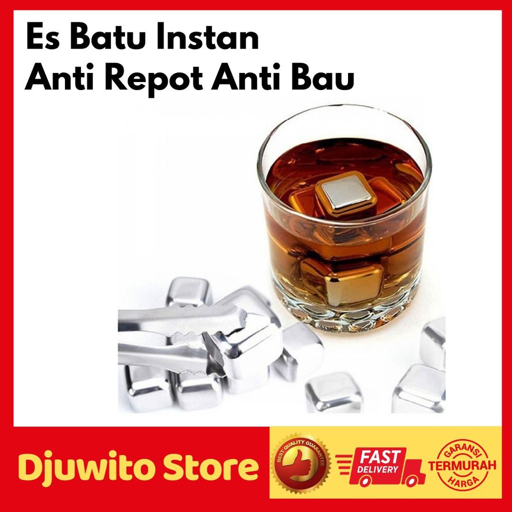 Jual ICE CUBE STAINLESS ISI 6PCS ES BATU STAINLESS BATU ES ES BATU ES ...