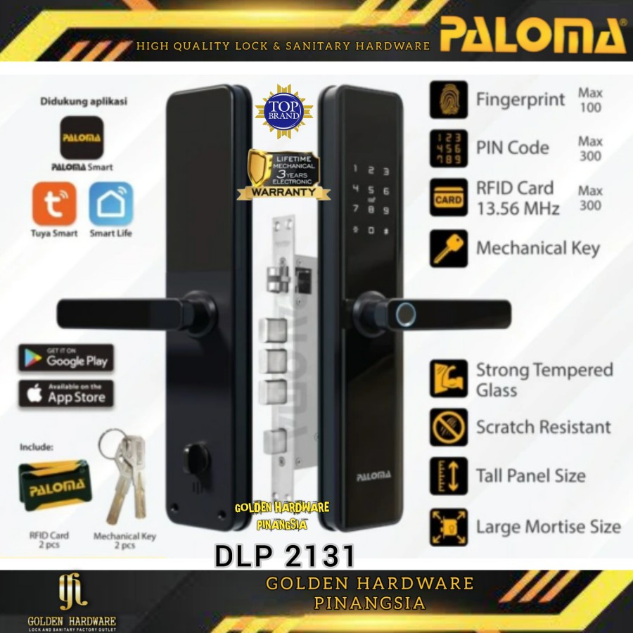 Jual PALOMA DLP 2131 GAGANG HANDLE PINTU KUNCI DIGITAL SMART DOOR LOCK ...