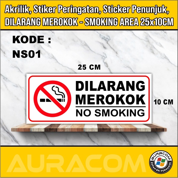 Jual Akrilik, Stiker Peringatan, Sticker Penunjuk, DILARANG MEROKOK ...