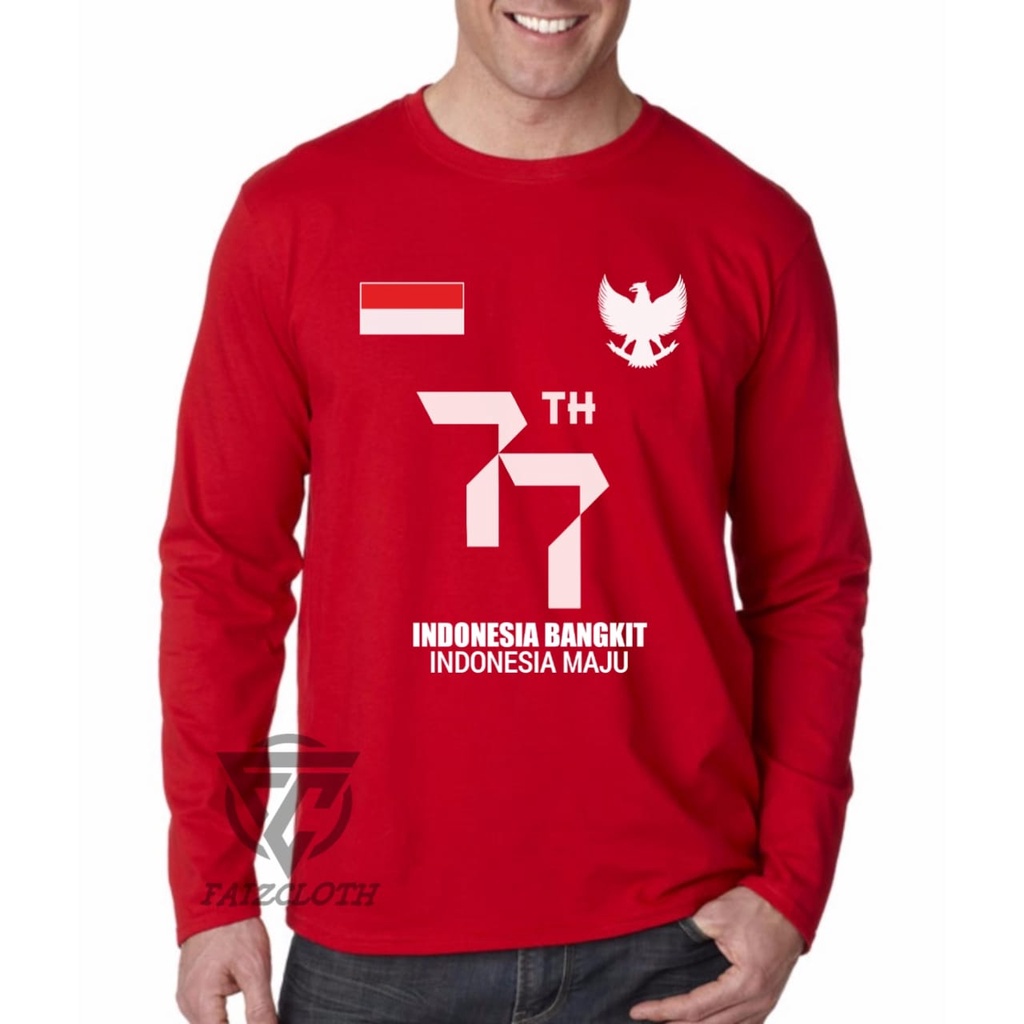 Jual Kaos Kemerdekaan 77 / Baju Kaos Kemerdekaan 17 Agustus Hut Ri Ke 77 / Tshirt Kaos Lengan ...