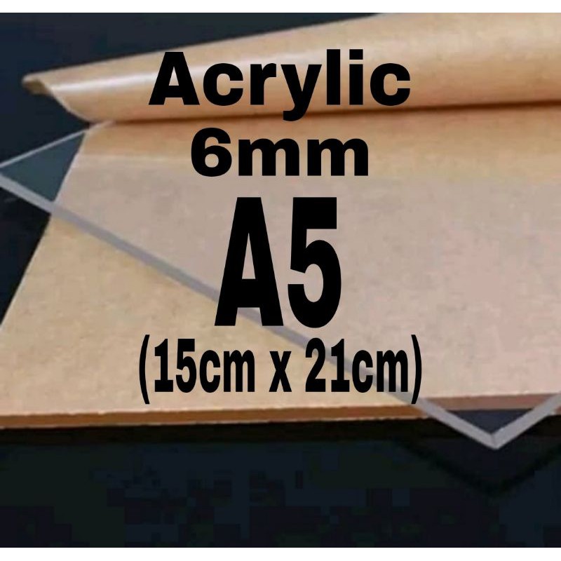 Jual Acrylic / Akrilik Lembaran Ukuran A5 (15cm x 21cm) Tebal 6mm | Shopee Indonesia