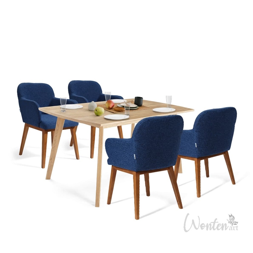 Jual Set Meja Makan Kayu Jati + 4 Arm Chair Sofa - wonten art Yuji ...