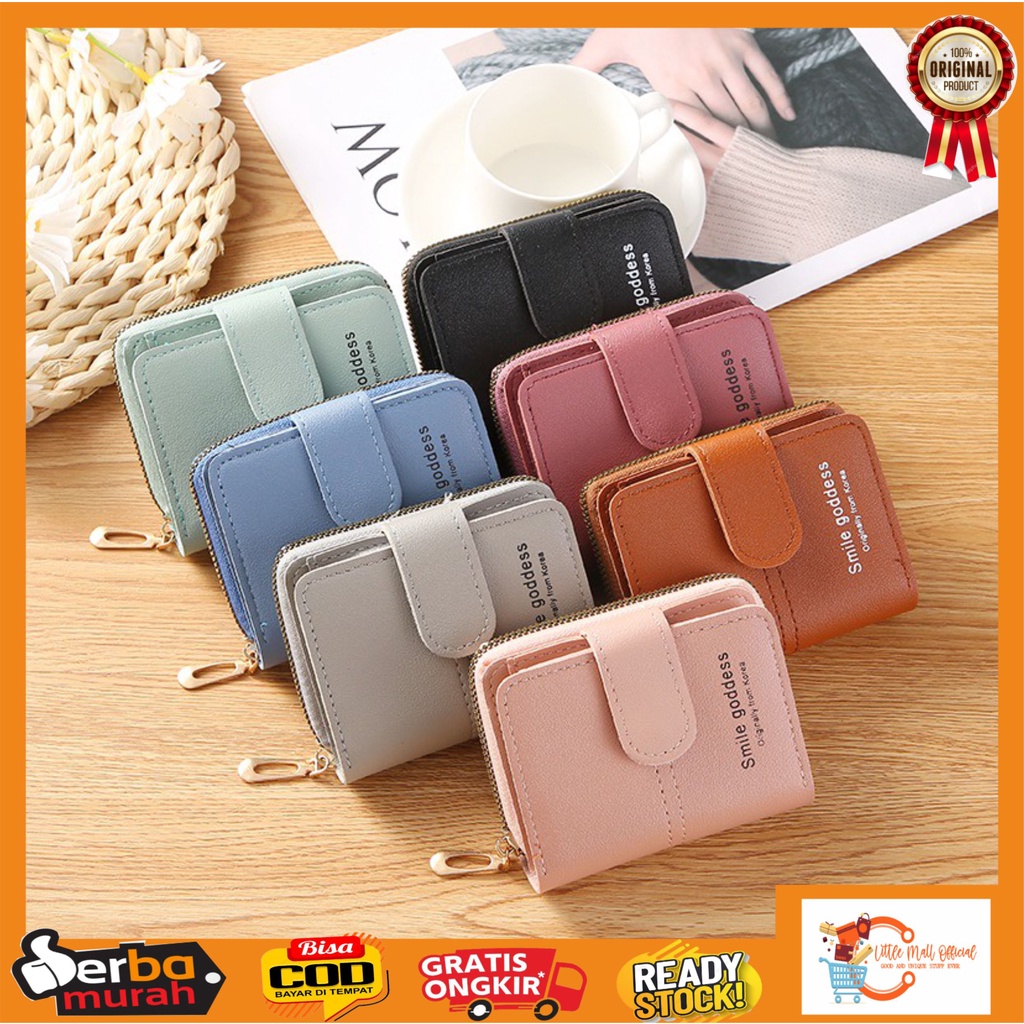Jual Little Mall DOMPET WANITA LIPAT PREMIUM IMPORT DOMPET SMILE GODDESS MINI KOREAN STYLE ...