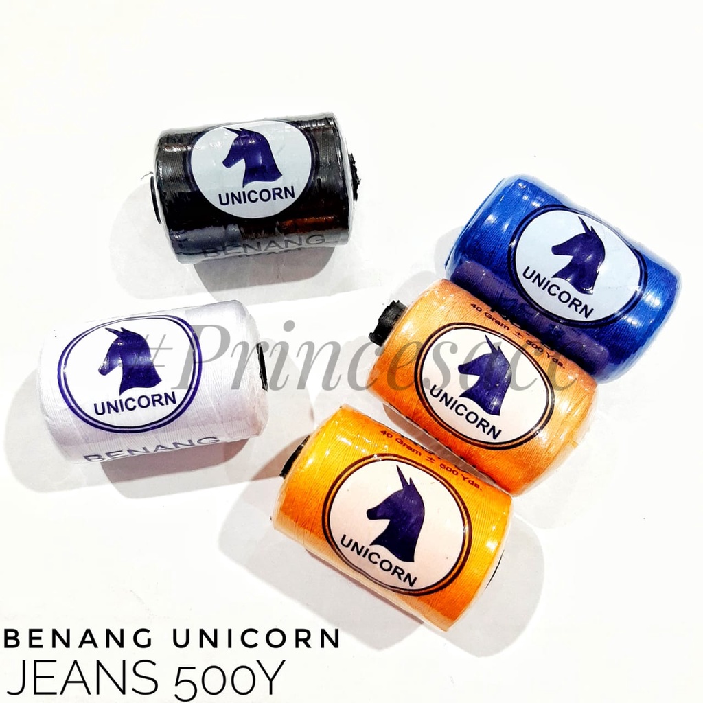 Jual benang unicorn jeans / beang jean / benang jahit | Shopee Indonesia