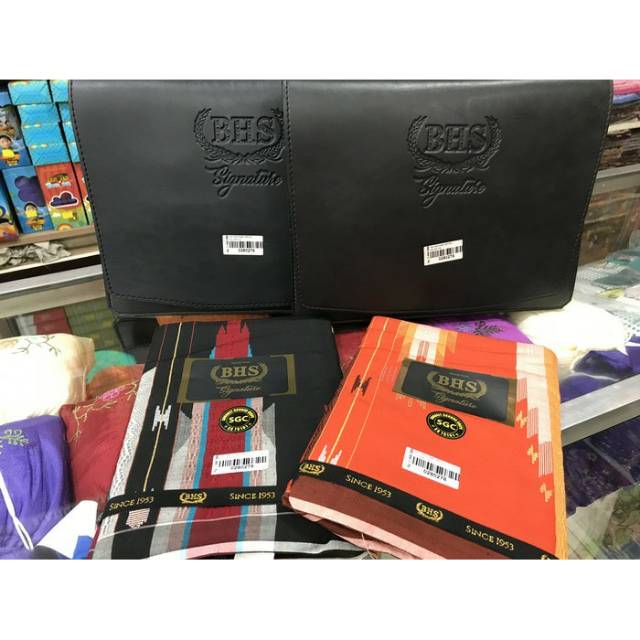 Jual Sarung BHS Signature SGC (Songket Gunung Crepe) + Leather Pouch ...