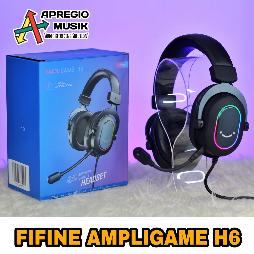 Jual FIFINE H6 Headphone gaming headset SURROUND SOUND RGB LIGHT ...