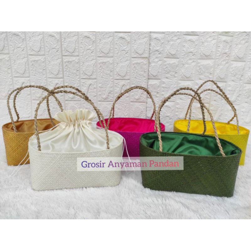 Jual Tas Pandan KOTAK PANJANG PARCEL Serut Tas Parcel Keranjang Parcel ...