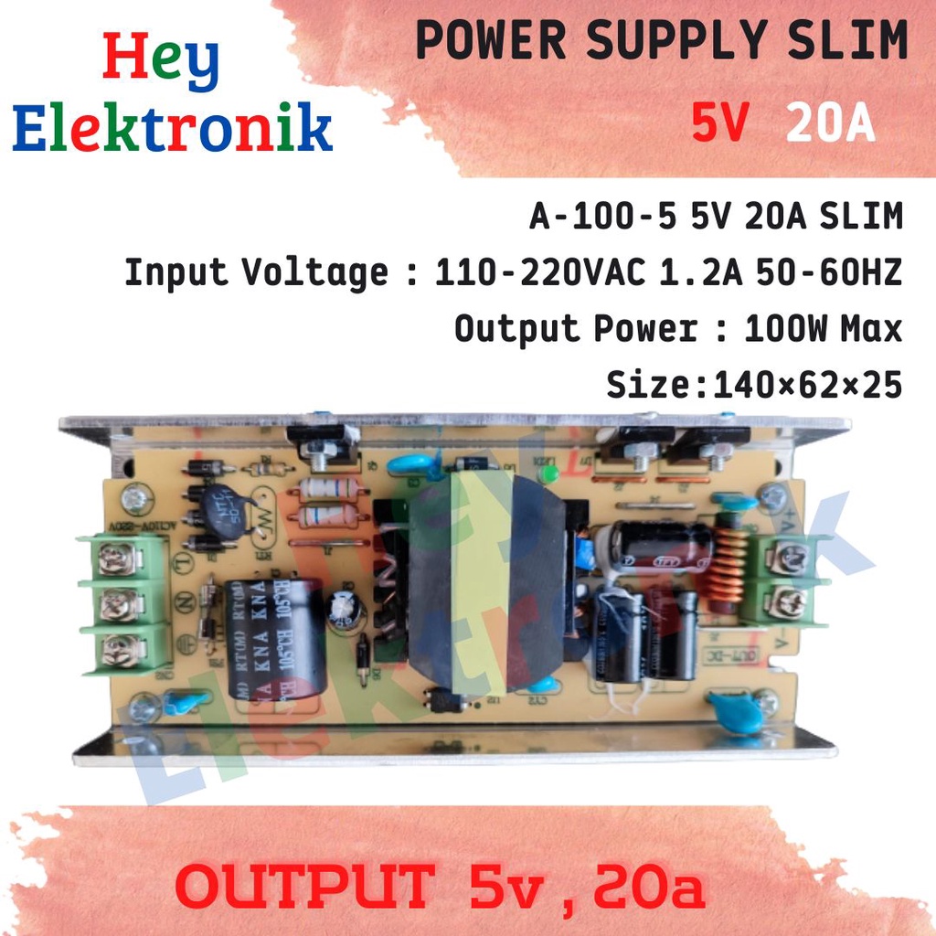 Jual POWER SUPPLY RUNNING TEXT SLIM ADAPTOR TRAVO 5V 20A 40A 60A ...