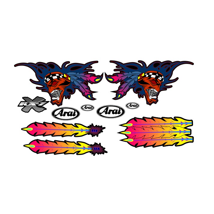 Jual Sticker Decal Helm SEMIFULL universal Part 1| Decal sticker ...