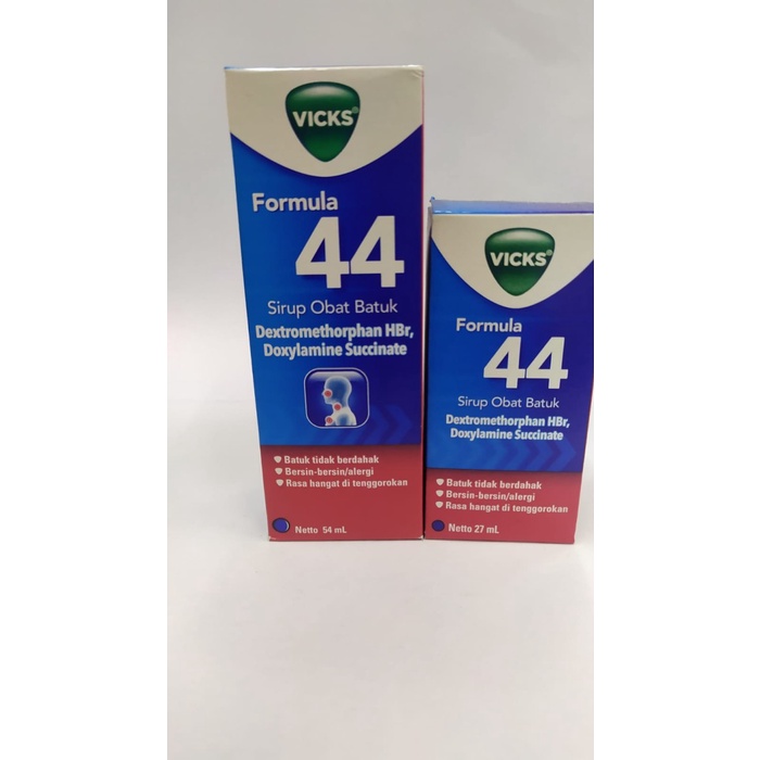 Jual VICKS FORMULA 44 DEWASA SIRUP OBAT BATUK TDIAK BERDAHAK - 27ml ...