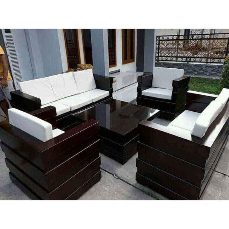 Jual KURSI TAMU KURSI MINIMALIS KURSI MODERN JATI | Shopee Indonesia