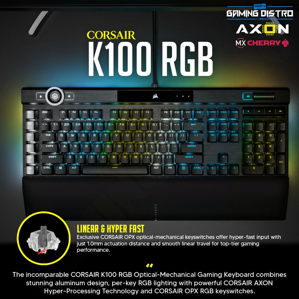Jual Corsair K100 RGB Fullsize Opx Switch Mechanical Keyboard | Shopee ...