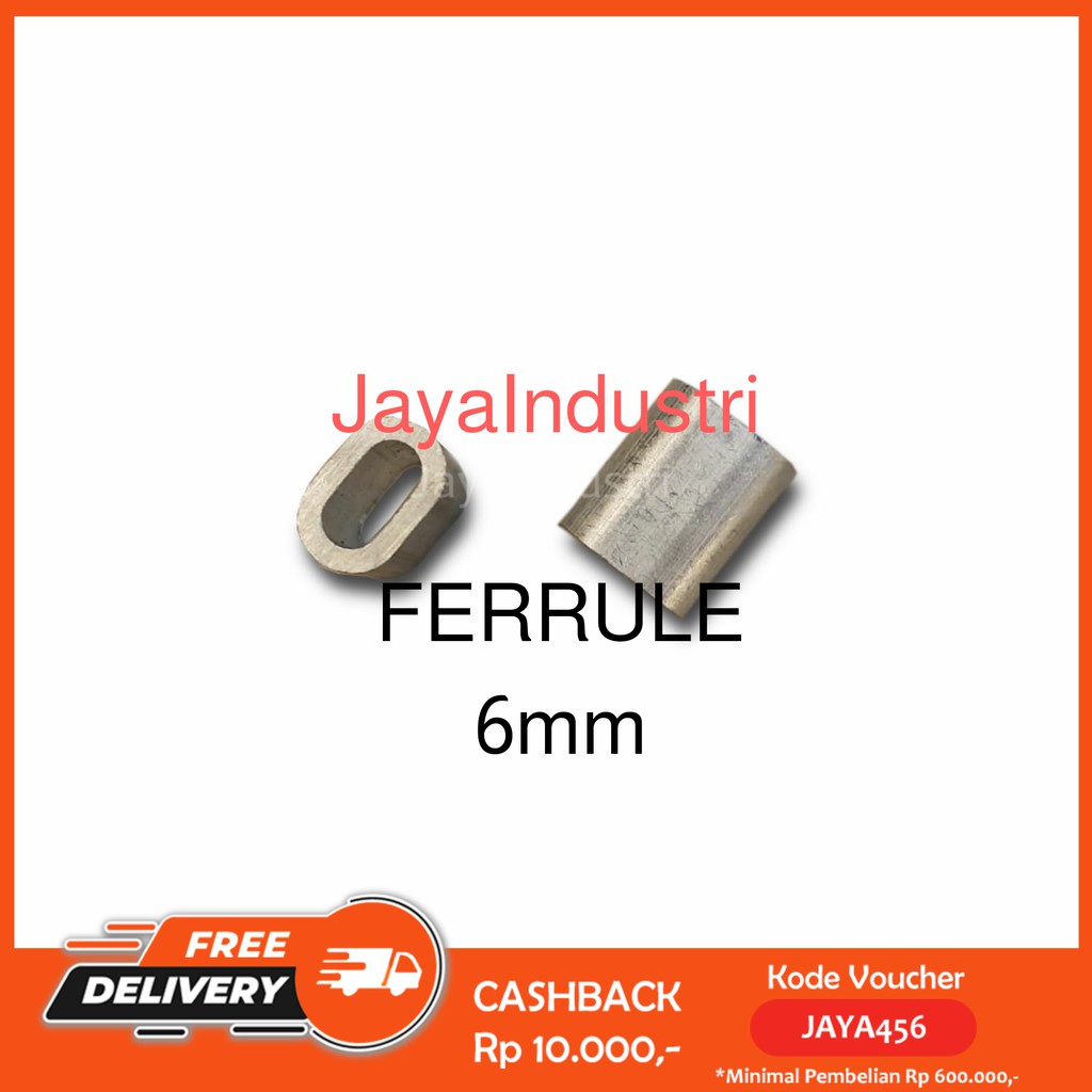 Jual Ferrule Aluminium 6mm / Crimp Ferrule 6mm / Skun Ferrule 6mm ...