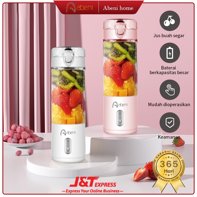 Jual Abeni Mini Juicer Blender Portable 400ML Gelas Kaca Rechargeable USB Juice Cup Pembuat Jus ...