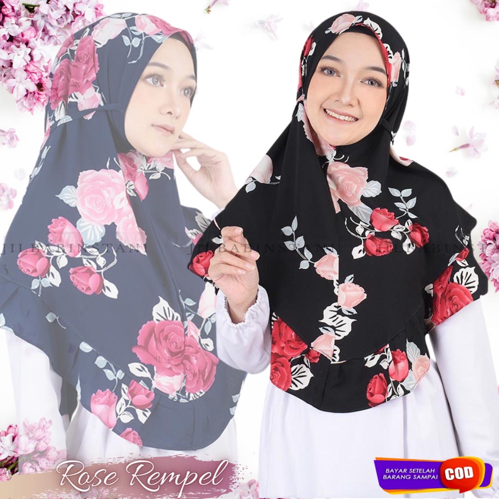 Jual Jilbab Instan Motif Bunga Hijab Rempel Model Pad Anti Tembem dan ...