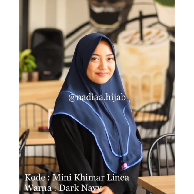 Jual Mini Khimar Linea (Dark Navy) | Shopee Indonesia