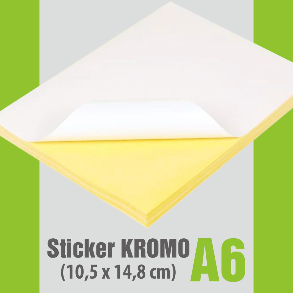 Jual Sticker Kromo Polos, Stiker Glossy A6, 10,5 x 14,8 cm (1 pack/ 50 ...
