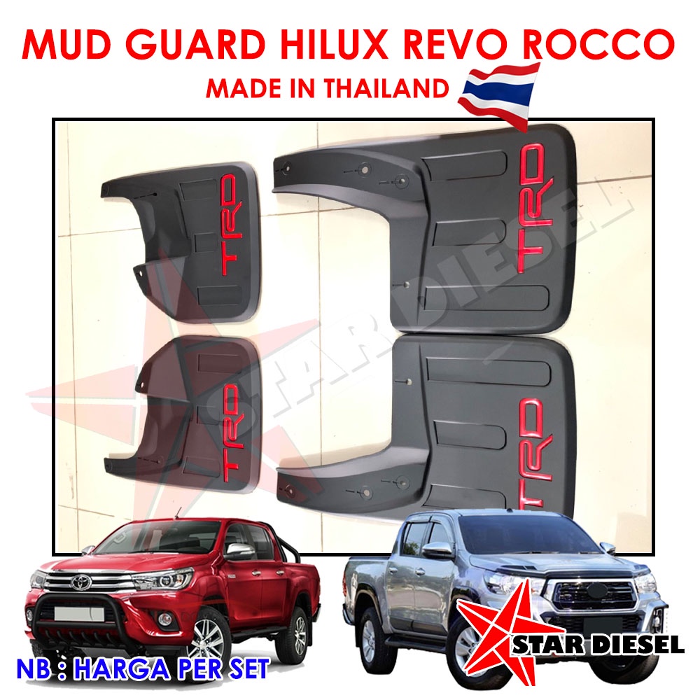 Jual MUD GUARD TRD TOYOTA HILUX REVO ROCCO 2016-2022 ALAS LUMPUR BAN ...