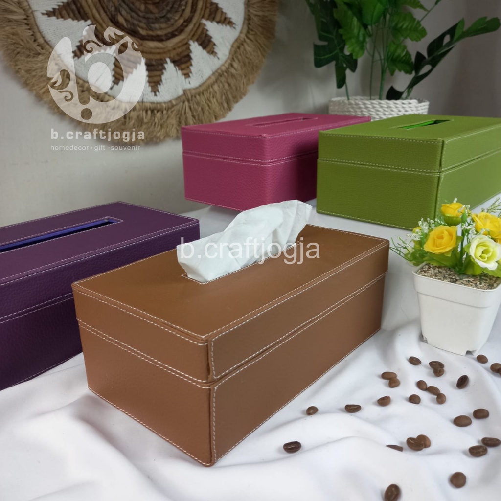 Jual Kotak Tisu Tempat Tissue Box Tisu Vinyl Kulit Sintetis Ukuran ...
