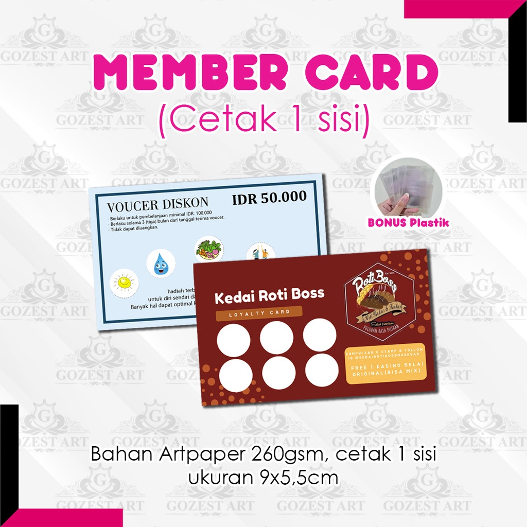 Jual Member Card Loyalty Card Kartu Langganan Voucher diskon custom ...
