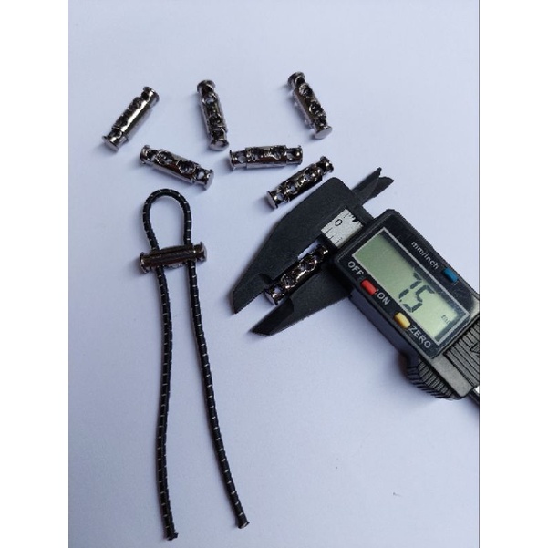 Jual Stopper besi 2 sisi adjustable tali cord lock nikel | Shopee Indonesia