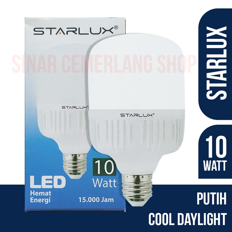 Jual Bohlam Lampu LED Capsule 10 Watt Cahaya Putih STARLUX LED TBulb 1275LM E27 Cool Daylight ...