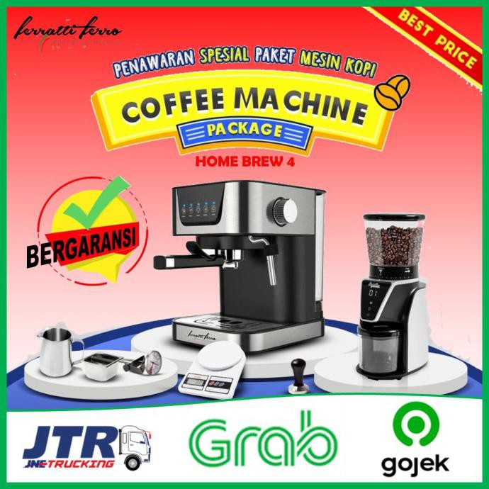 Jual Paket Mesin Pembuat Kopi Espresso Hb4 Ferrati Ferro Fcm 2009B ...