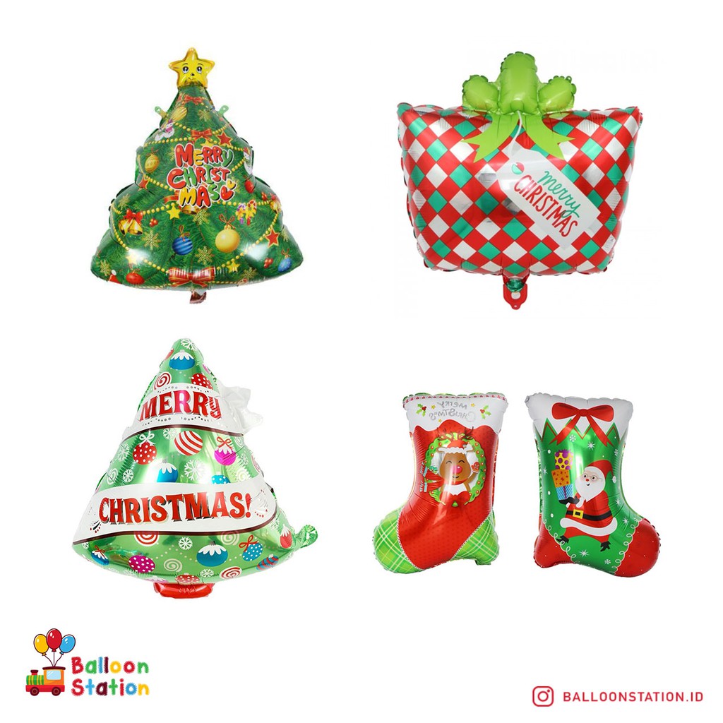 Jual Balon Foil Natal Merry Christmas Xmas Jumbo Pohon Natal Santa ...