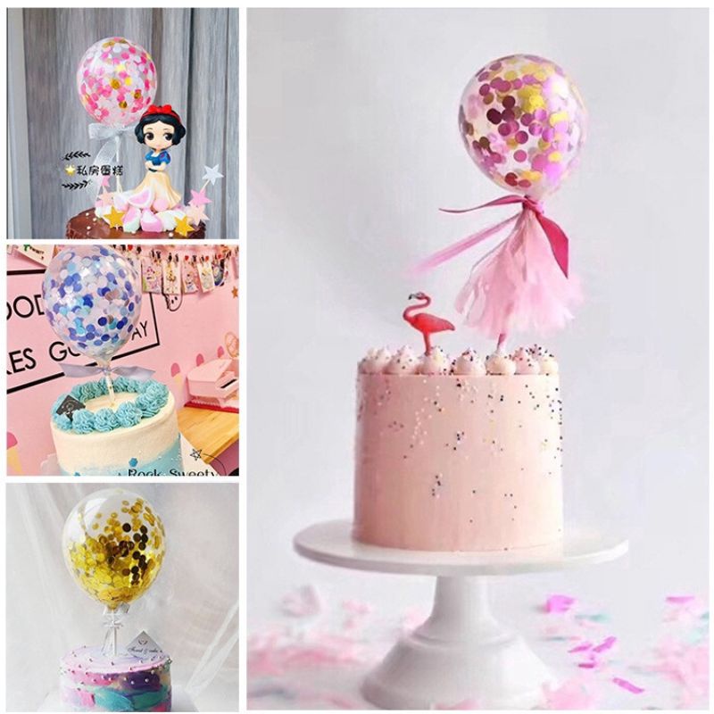 Jual Topper Cake Balon Confetti Transparan 5 Inchi | Shopee Indonesia