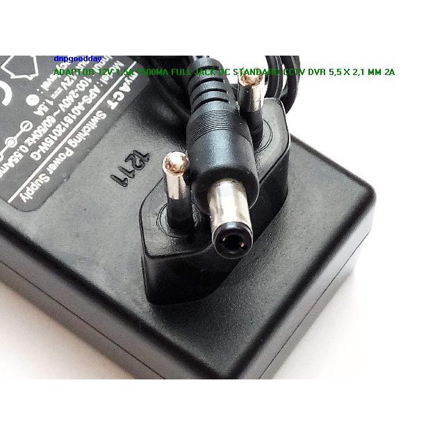 Jual Adaptor 12V 1,5A 1500Ma Full Jack Dc Standard Cctv Dvr 5,5 X 2,1 ...
