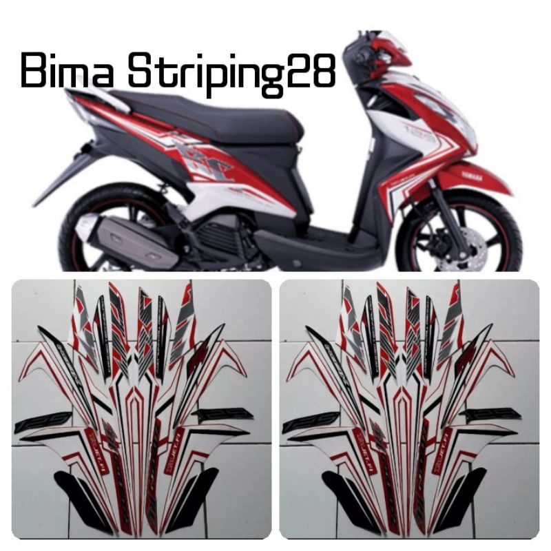 Jual STICKER STRIPING LIS LES YAMAHA XEON RC 2014 2015 MERAH FULL SET ...
