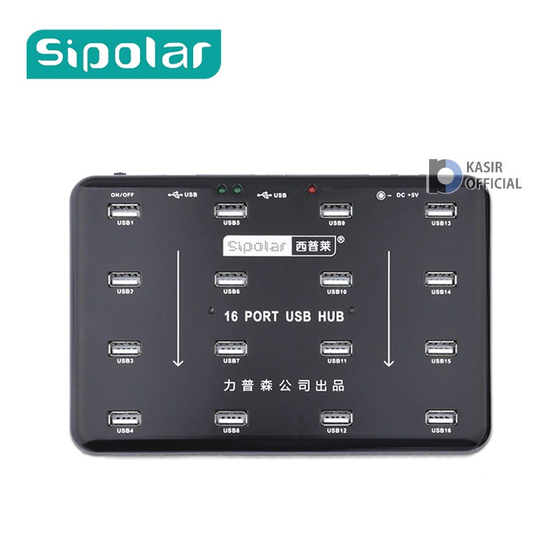 Jual SIPOLAR 2.0 USB HUB 16 Port A-100 With 5V3A External Power Adapter ...